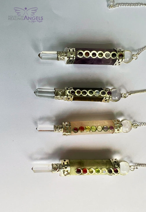 Péndulo 7 Chakras en Cuarzo / Joyce Pagán – House of the Healing Angels ...